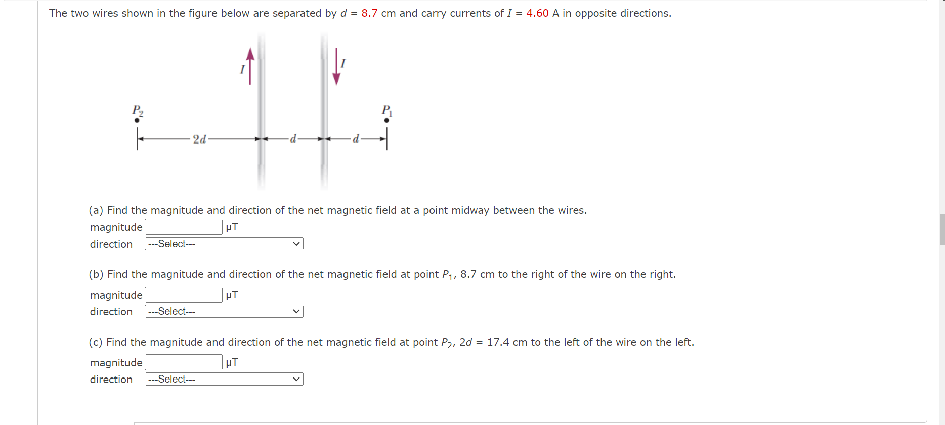 Solved (a) Find the magnitude and direction of the net | Chegg.com