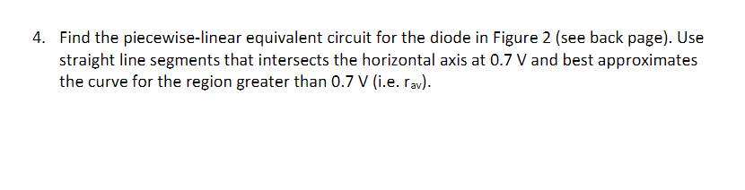 Solved 4. Find the piecewise-linear equivalent circuit for | Chegg.com