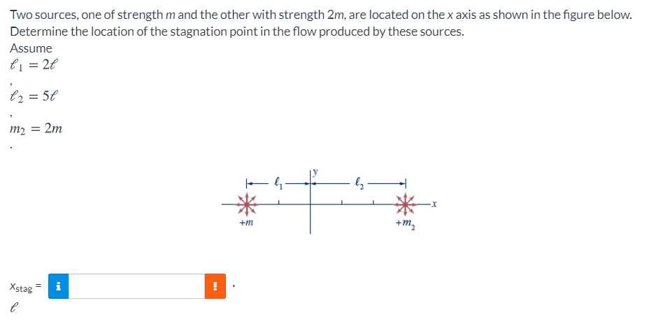 Solved Two sources, one of strength m and the other with | Chegg.com