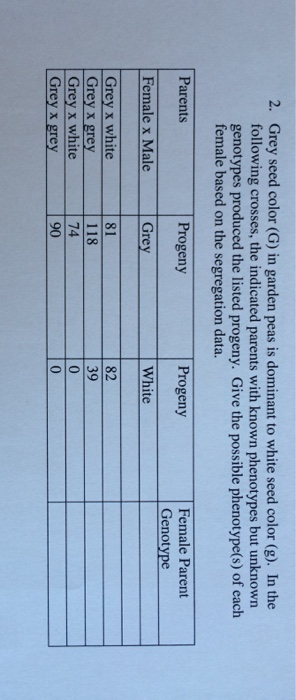 Solved Grey seed color (G) in garden peas is dominant to | Chegg.com