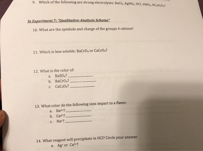 Solved 9. Which of the following are strong elec trolytes: | Chegg.com