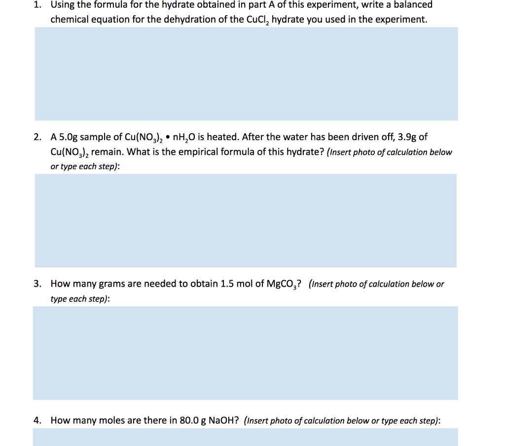 Solved molar mass of CuCl2 is = 134.45 g/mol moles of | Chegg.com