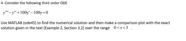 4. Consider the following third order ODE | Chegg.com