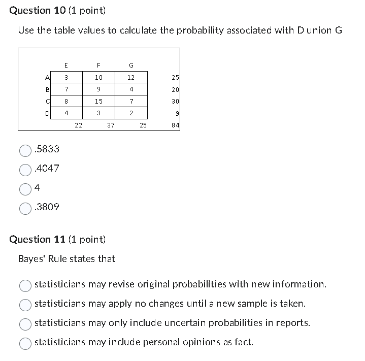 Solved Use the table values to calculate the probability | Chegg.com