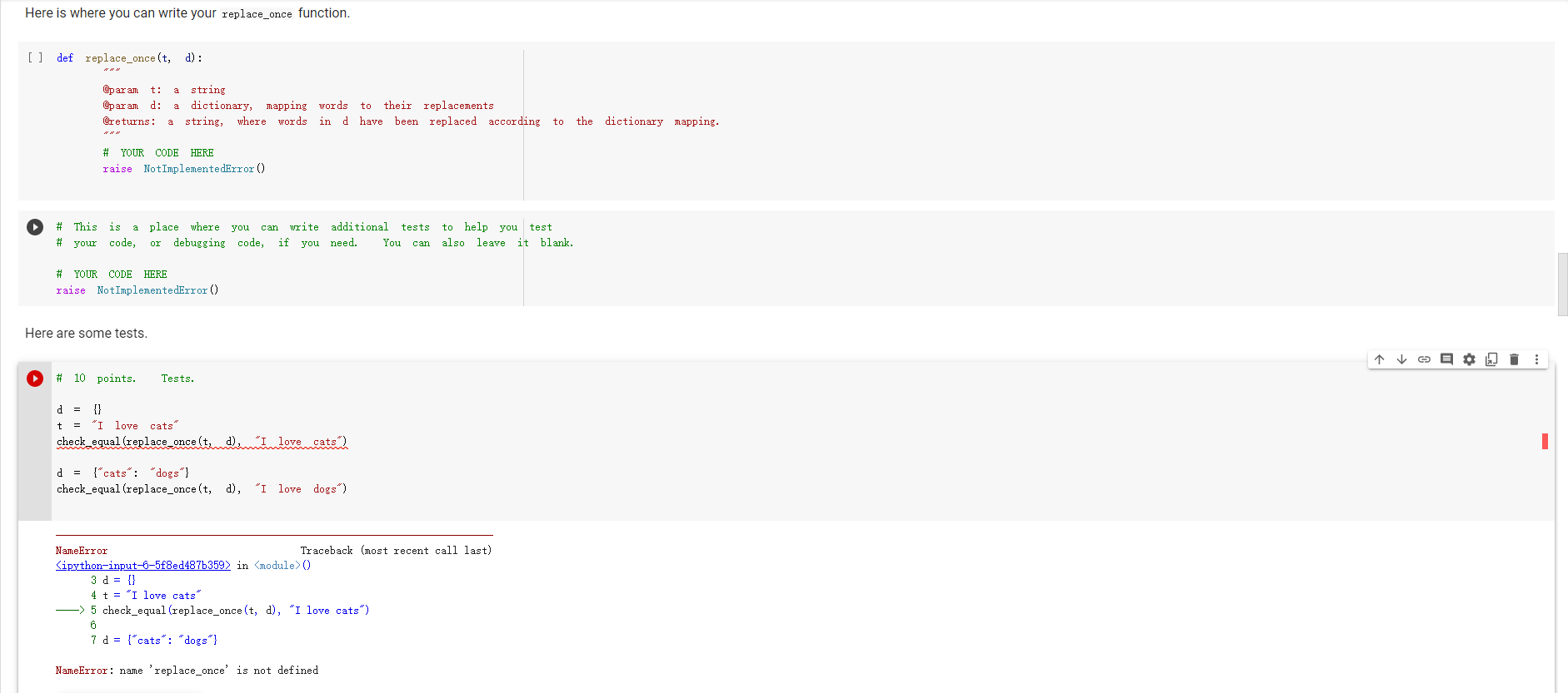 Solved Problem 1: Replacing words, once. A kid is playing a | Chegg.com