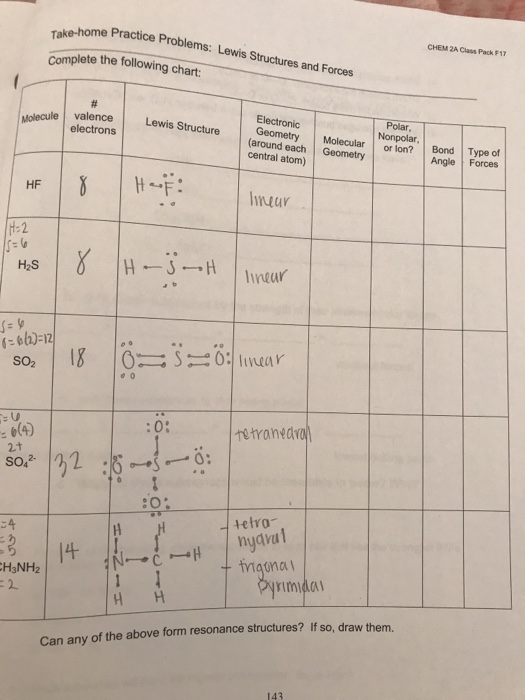 Solved Practice Problems: CHEM 2A Class Pack F17 Lewis | Chegg.com