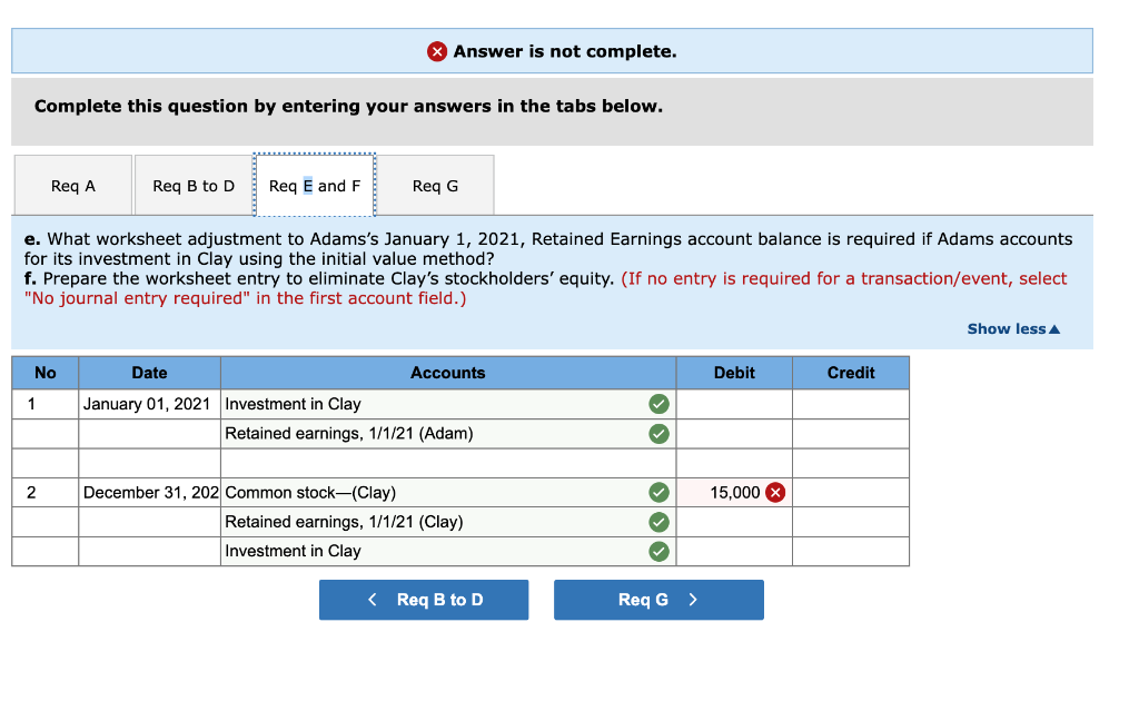 Solved Adams, Inc., acquires Clay Corporation on January 1, | Chegg.com