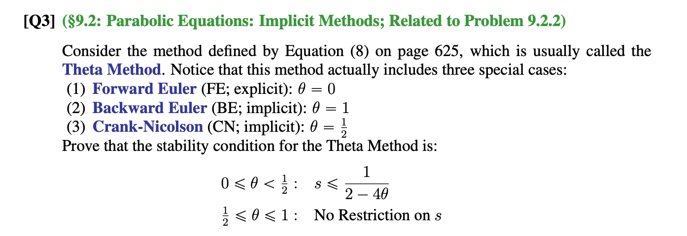 Solved [Q3] (§9.2: Parabolic Equations: Implicit Methods; | Chegg.com