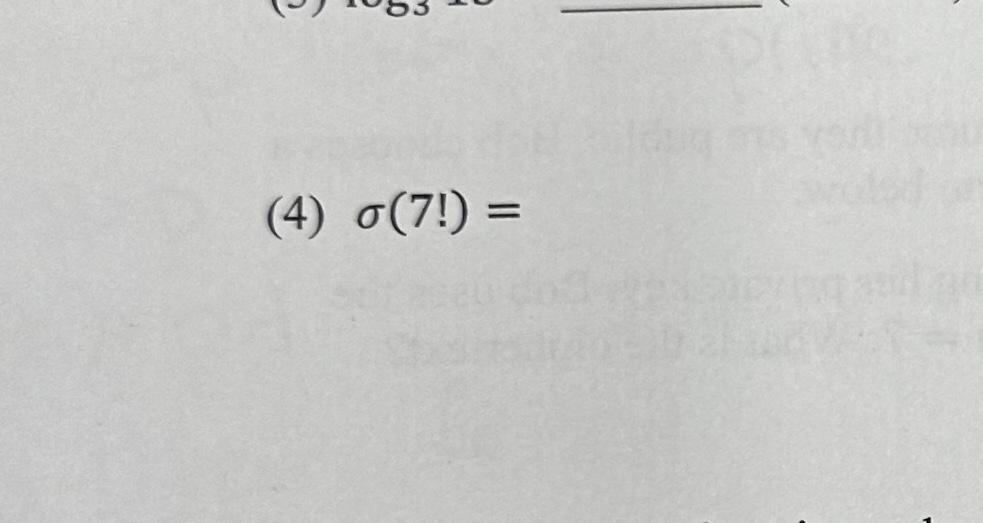 σ(7!)= | Chegg.com