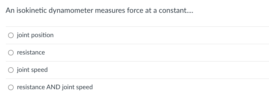 Solved An isokinetic dynamometer measures force at a | Chegg.com