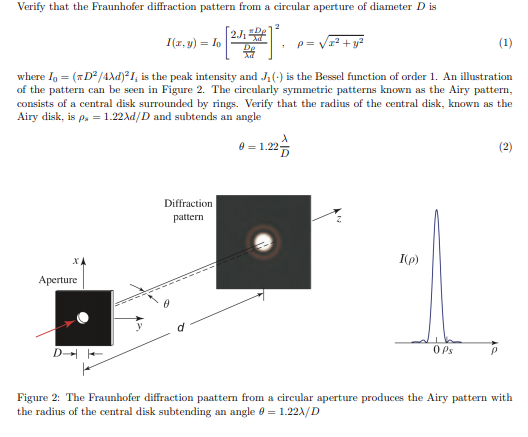 Solved Verify that the Fraunhofer diffraction pattern from a | Chegg.com