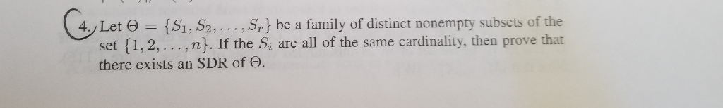 Solved Definition of SDR: Suppose that A1,A2,…,An are sets, | Chegg.com