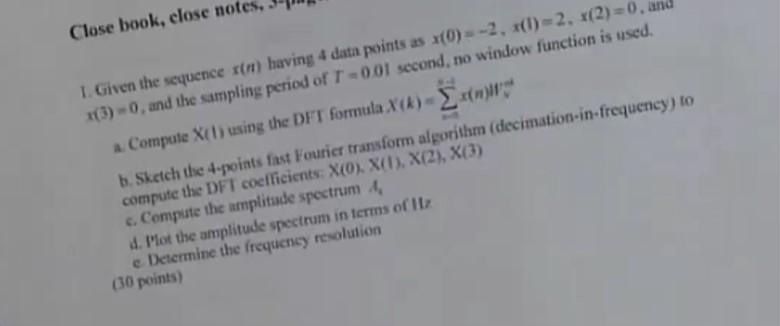 Given the sequence x(n) ﻿having 4 ﻿data points as | Chegg.com