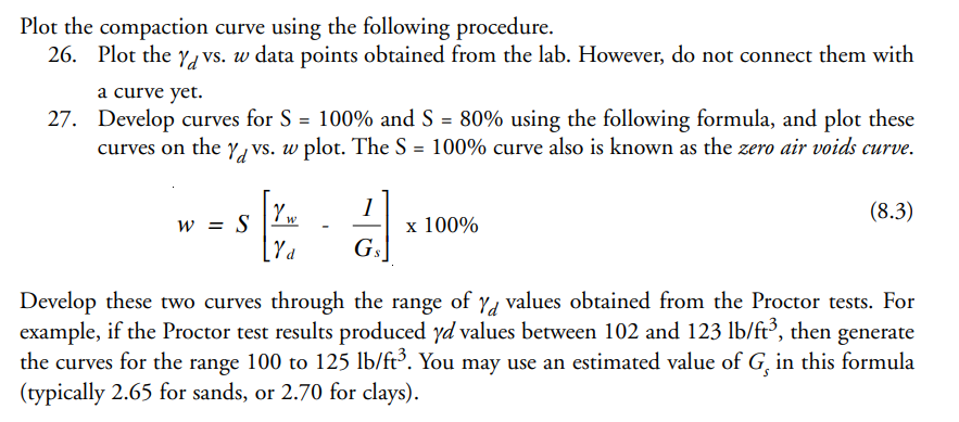 Solved Plot the compaction curve using the following | Chegg.com