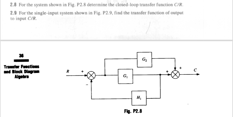 Solved 2.8 For the system shown in Fig. P2.8 determine the | Chegg.com