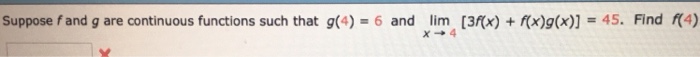 Solved Suppose fand g are continuous functions such that | Chegg.com
