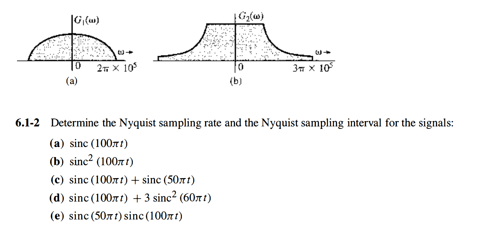 Solved 6.1-2 Determine the Nyquist sampling rate and the | Chegg.com Solved 6.1-2 Determine the Nyquist sampling rate and the | Chegg.com