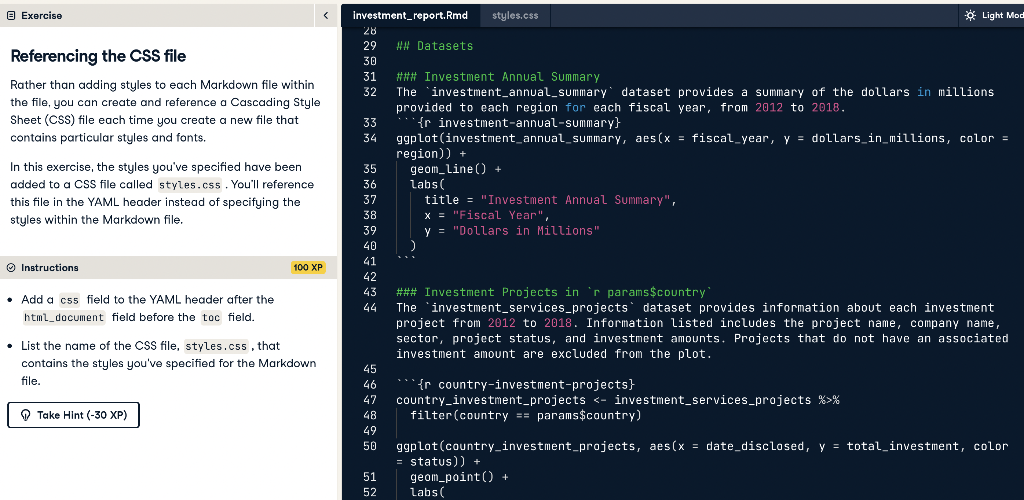 Solved L datacamp P Daily XP O Referencing the CSS file | Chegg.com