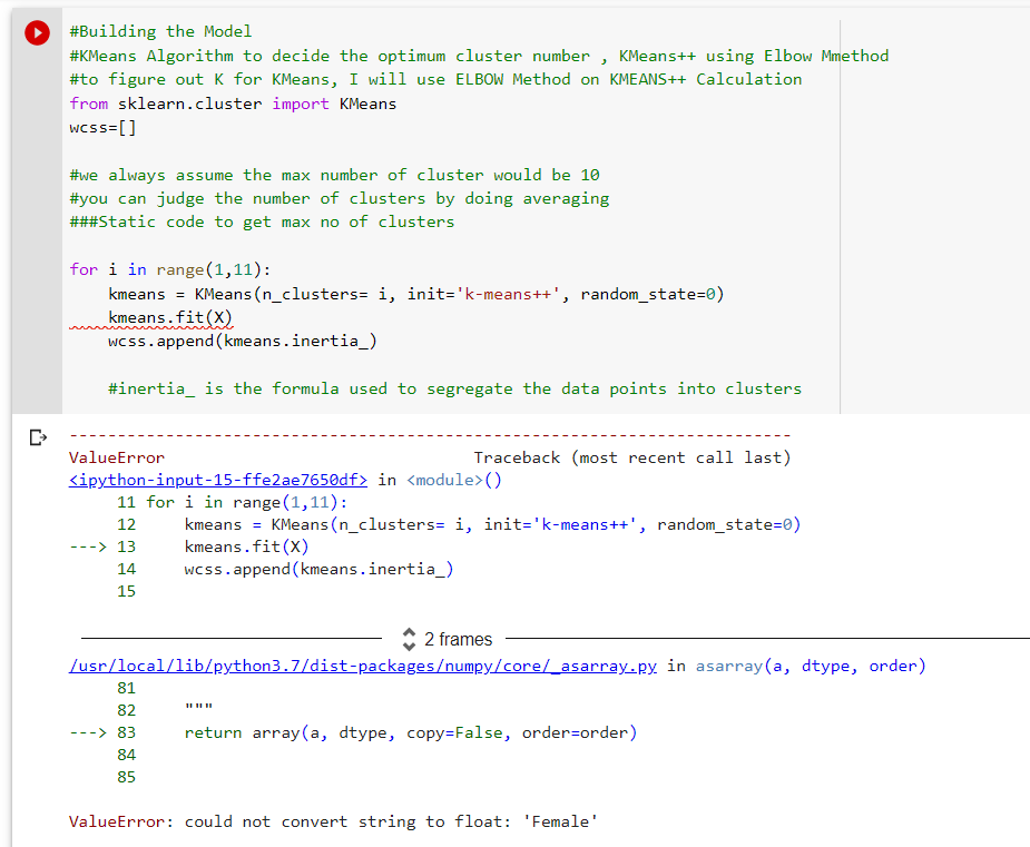 Solved #Building the Model #KMeans Algorithm to decide the | Chegg.com