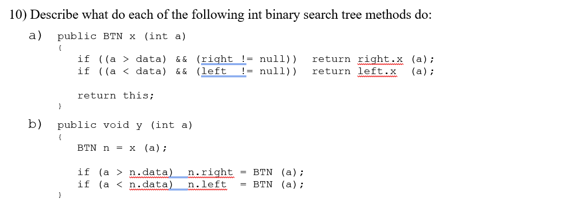 Solved 10) Describe what do each of the following int binary | Chegg.com