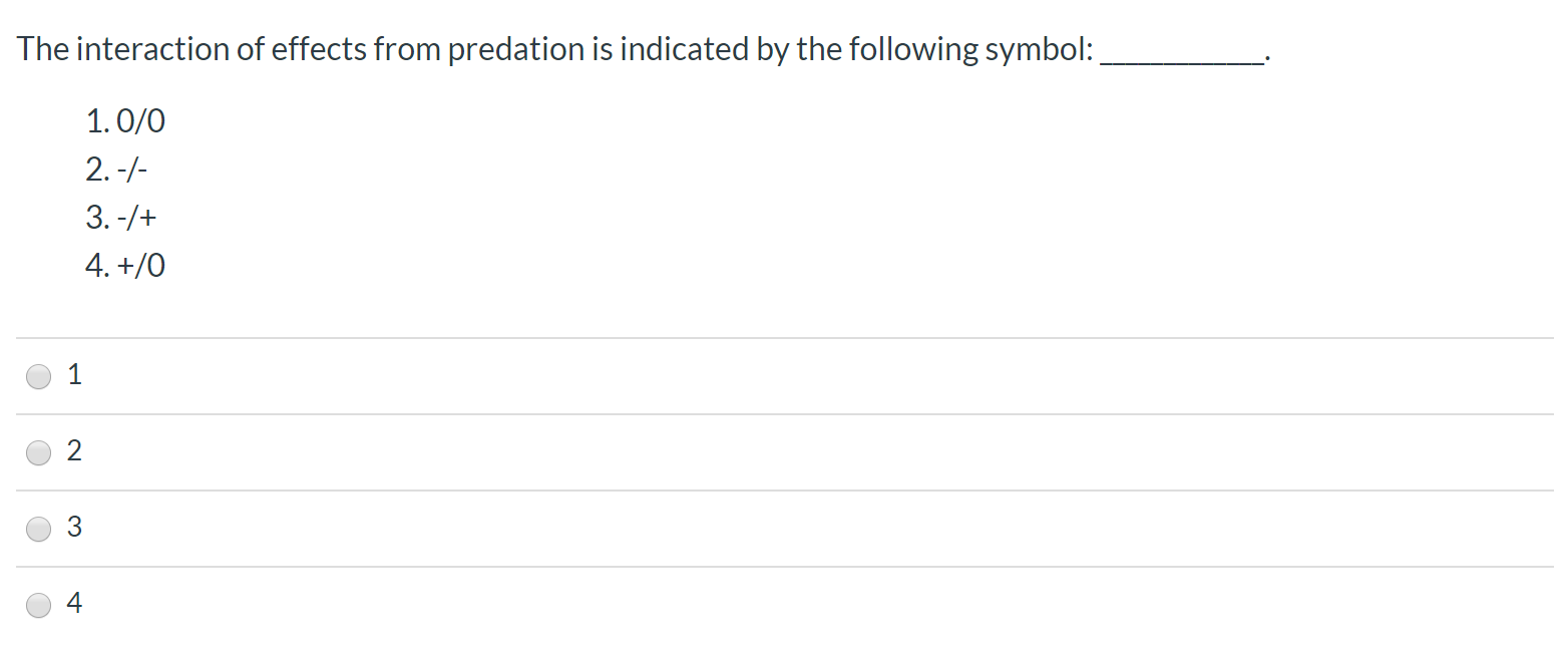 Solved The interaction of effects from predation is | Chegg.com
