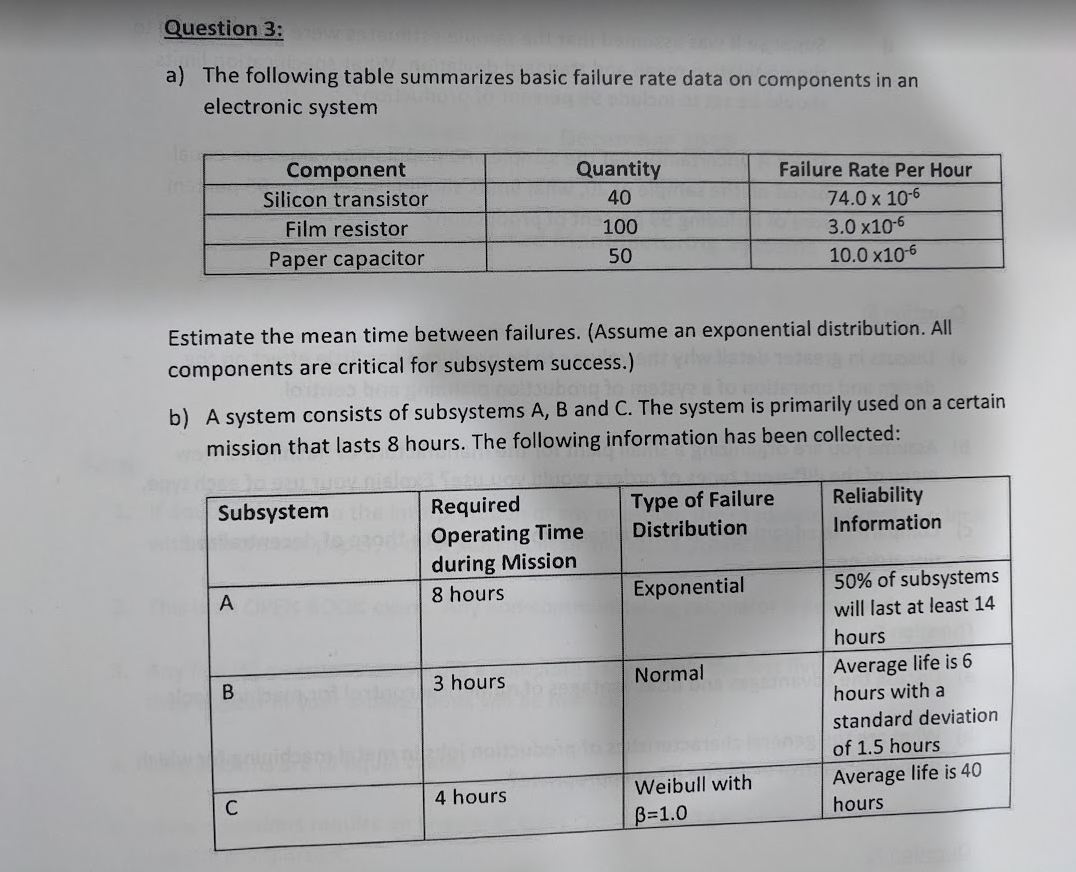 Question 3: a) The following table summarizes basic | Chegg.com