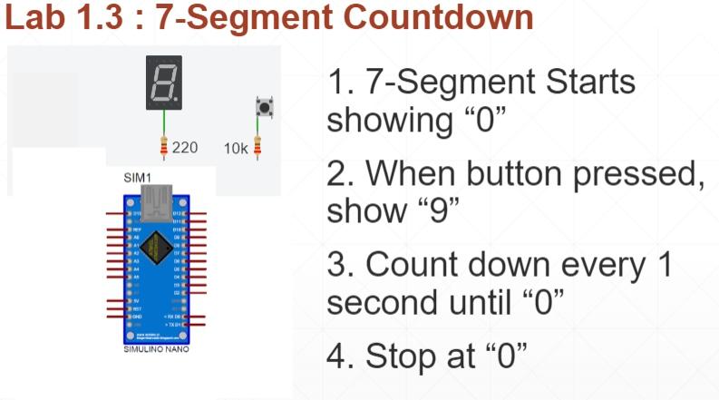 Solved Arduino 7-segment Countdown 1.7-Segment Starts | Chegg.com