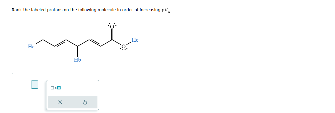 Solved Rank the labeled protons on the following molecule in | Chegg.com