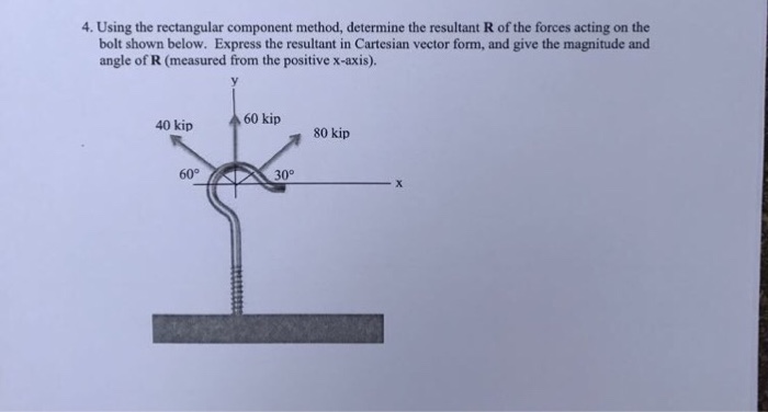 Solved Using the rectangular component method, determine the | Chegg.com