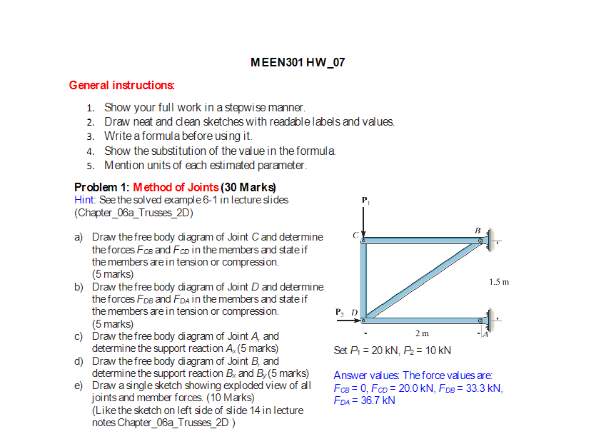 Solved General instructions: 1. Show your full work in a | Chegg.com