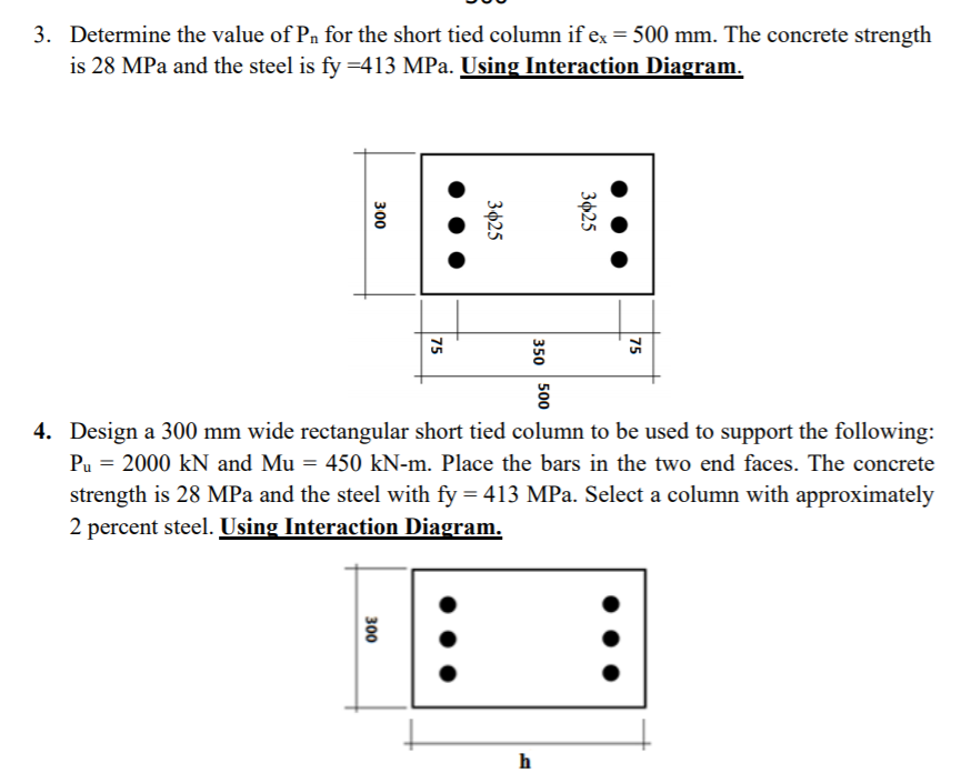 Solved 1. Design a round spiral column to support an axial | Chegg.com