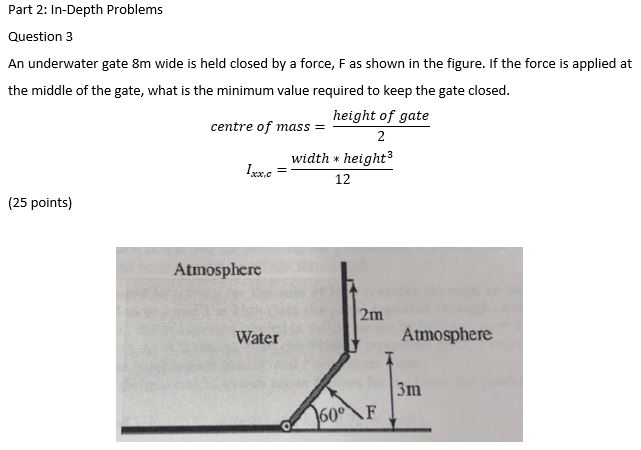 Solved Part 2: In-Depth Problems Question 3 An underwater | Chegg.com