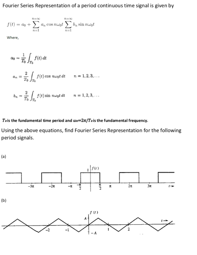 Solved Fourier Series Representation of a period continuous | Chegg.com