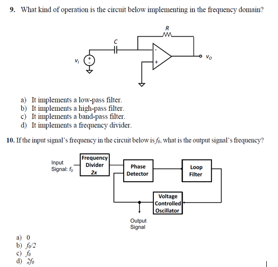 Solved 9. What kind of operation is the circuit below | Chegg.com