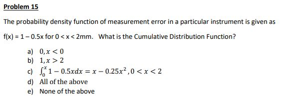 Solved Problem 15 The probability density function of | Chegg.com