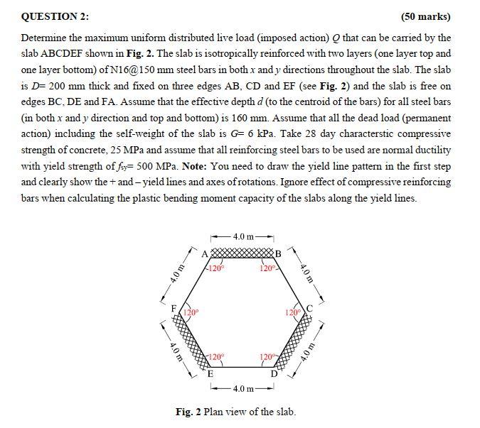 Solved QUESTION 2: (50 marks) Determine the maximum uniform | Chegg.com