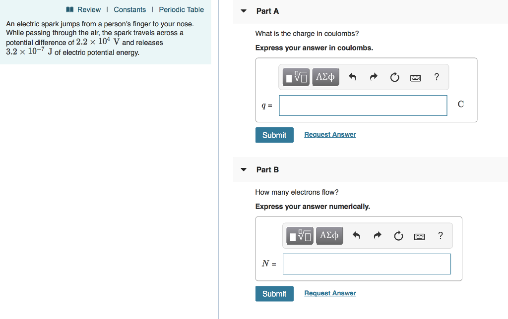Solved Review Constants| Periodic Table Part A An electric | Chegg.com