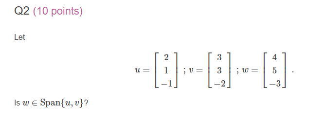 Solved Q2 (10 points) Let 2 3 3 - H1-B 4 5 u= ; Is we | Chegg.com Solved Q2 (10 points) Let 2 3 3 - H1-B 4 5 u= ; Is we | Chegg.com