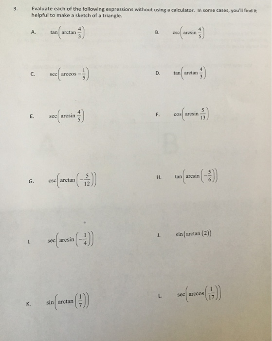 Solved Evaluate each of the following expressions without | Chegg.com