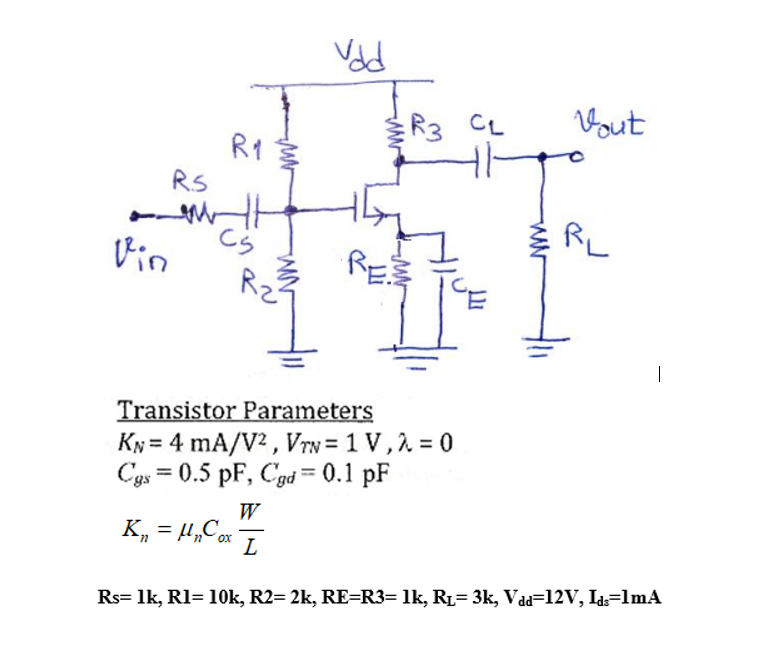 Solved a)Find the Dc parameters of given circuit.b)Calculate | Chegg.com