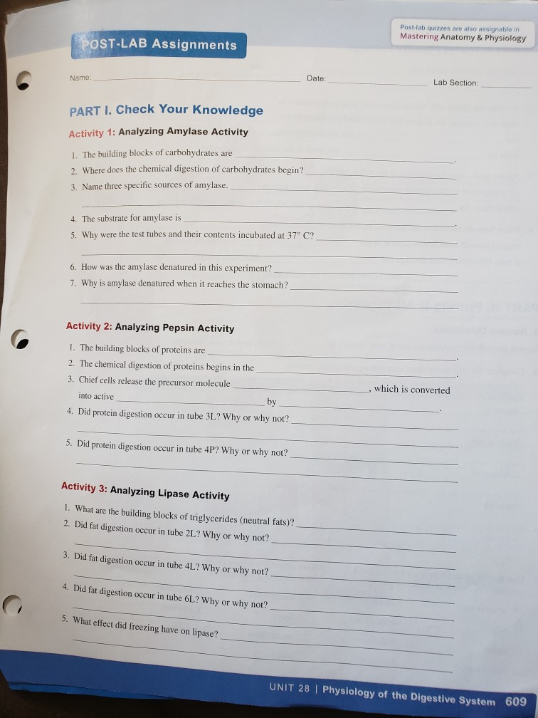 Solved Post-lab quizzes are also assignable in Mastering | Chegg.com