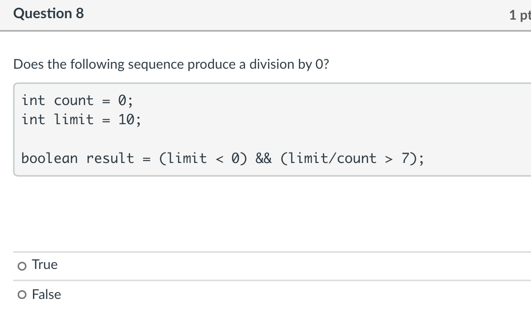 Solved Question 1 What is the value of x? int a = 5; int b = | Chegg.com