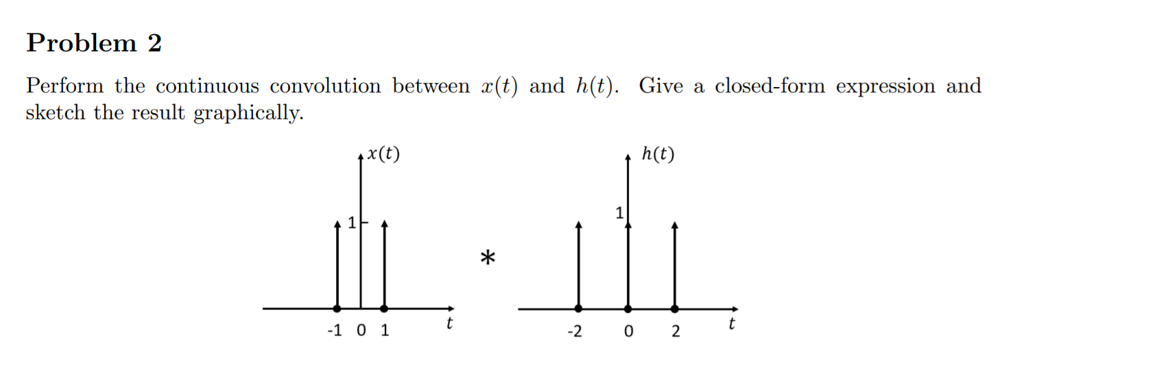 Solved Problem 2 Perform the continuous convolution between | Chegg.com