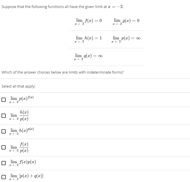 Solved Suppose that the following functions all have the | Chegg.com