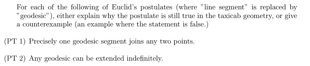 Solved For Each Of The Following Of Euclids Postulates 