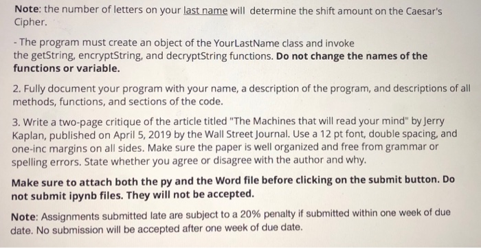 Solved 1. Define a class named YourLastName, with the | Chegg.com