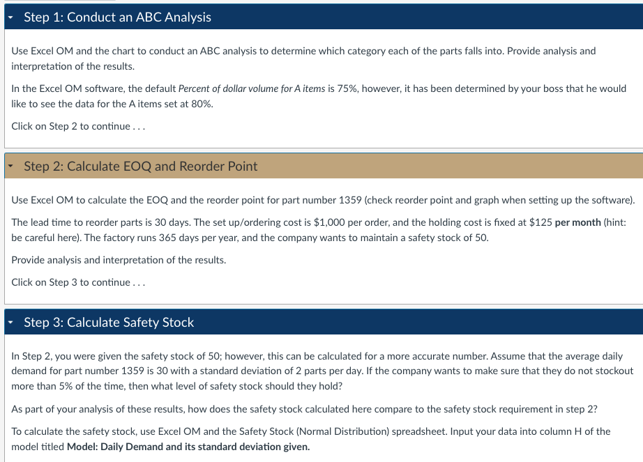 Solved You have been tasked to manage the inventory at your | Chegg.com