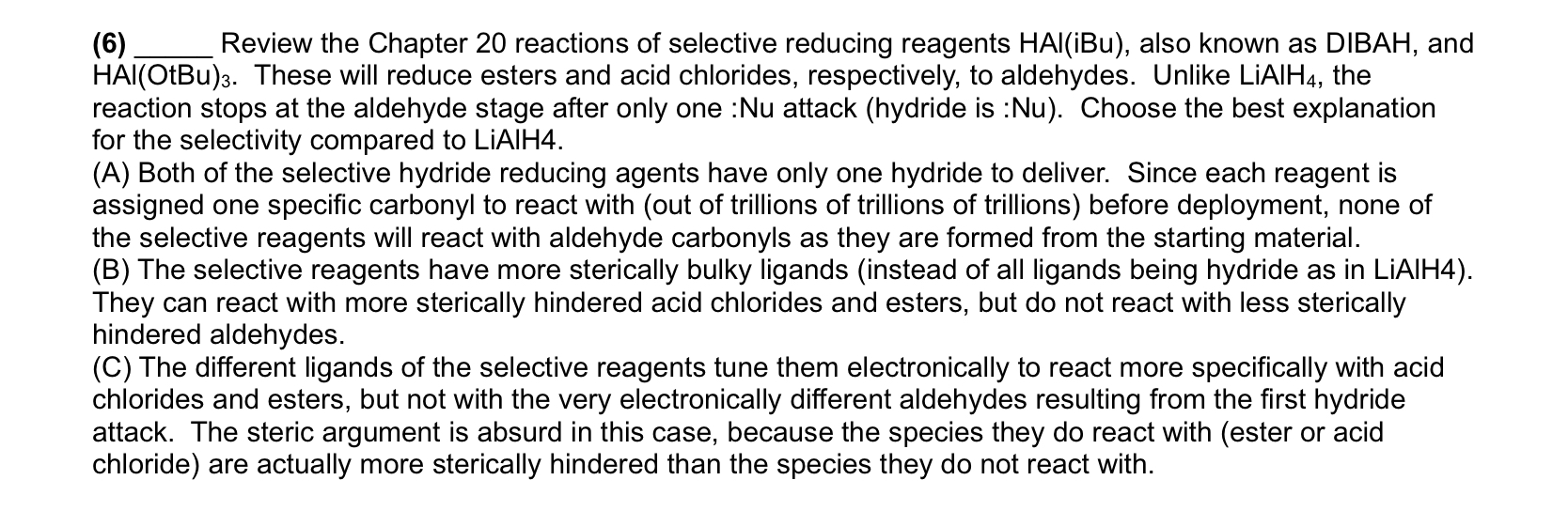 Solved (6) ﻿Review the Chapter 20 ﻿reactions of selective | Chegg.com