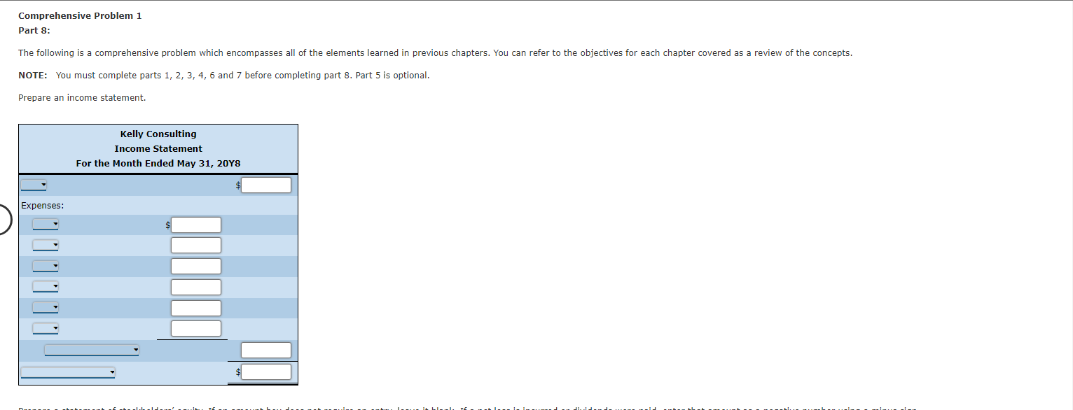 Question Content Area Comprehensive Problem 1 Part 8: | Chegg.com