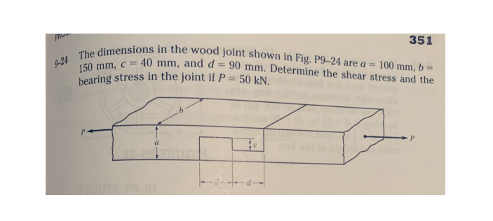 351 24 The dimensions in the wood joint shown in Fig. | Chegg.com
